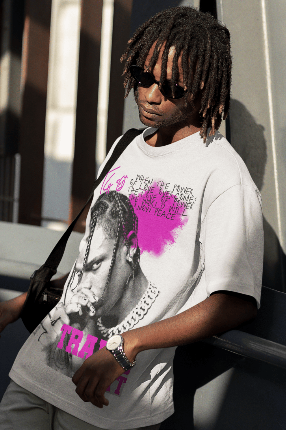 Men's Oversized T-shirt in White - Travis Scott